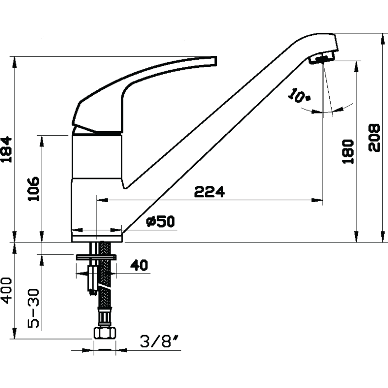 Sarrdesign Lonza Kitchen Mixer ,SD 1100-CP - 4umart