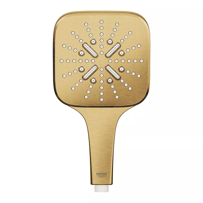 Grohe RainShower SmartActive 130 Cube Hand Shower 3 Sprays Gold Matt ...